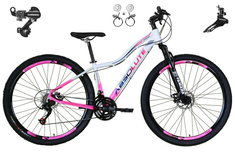 Bicicleta Aro 29 Absolute Hera 21v Câmbios Shimano Freio a Disco Hidráulico Alumínio Garfo Com ...
