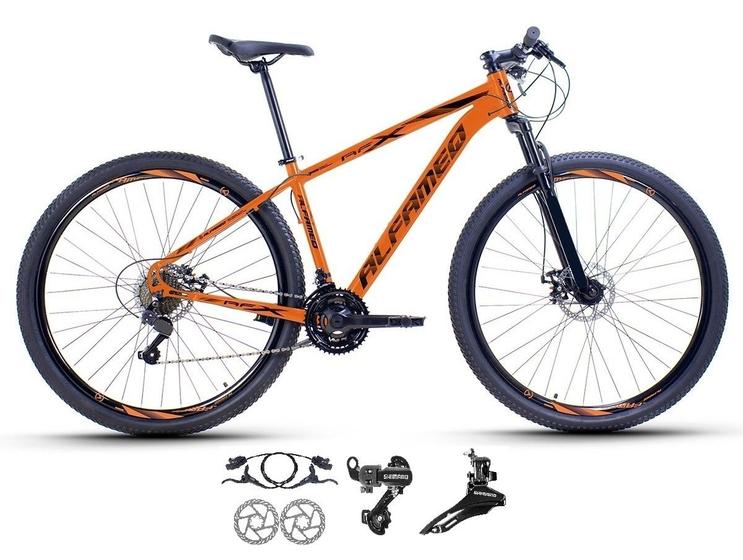 Bicicleta Aro 29 Alfameq AFX 21v Alumínio Câmbios Shimano Freio Disco Hidráulico Garfo Suspensão ...
