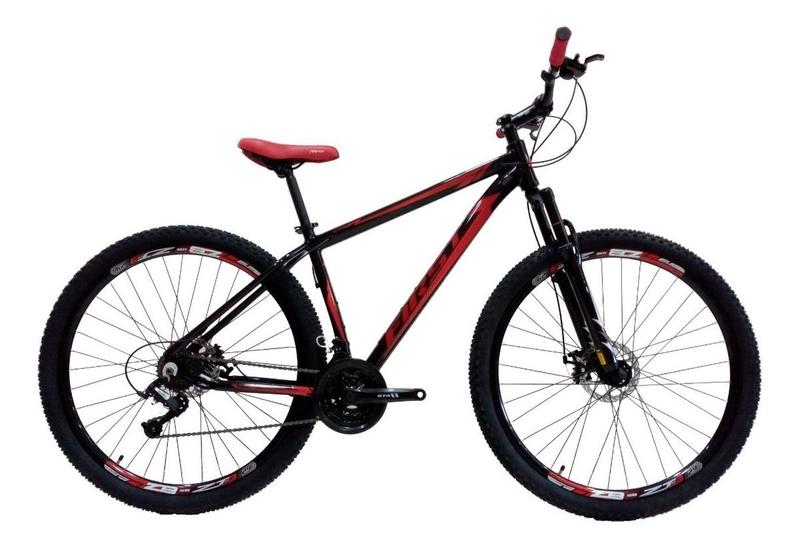 Bicicleta Aro 29 First 21 Marchas Smitt Freios Mecânico Preto/Vermelho ...