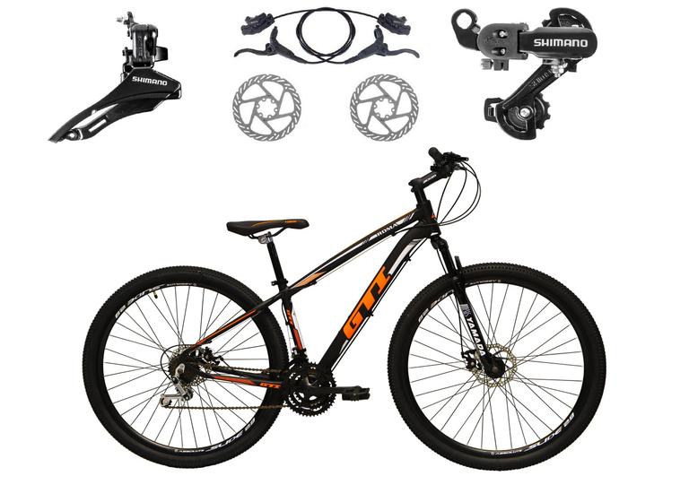 Bicicleta Aro 29 GTI Roma 21v Câmbios Shimano Freio a Disco Hidráulico Alumínio Garfo Com ...