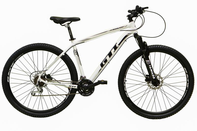 Bicicleta Aro 29 Gti Roma Alumínio 21v Freio a Disco Hidráulico Garfo com Suspensão - Branco ...