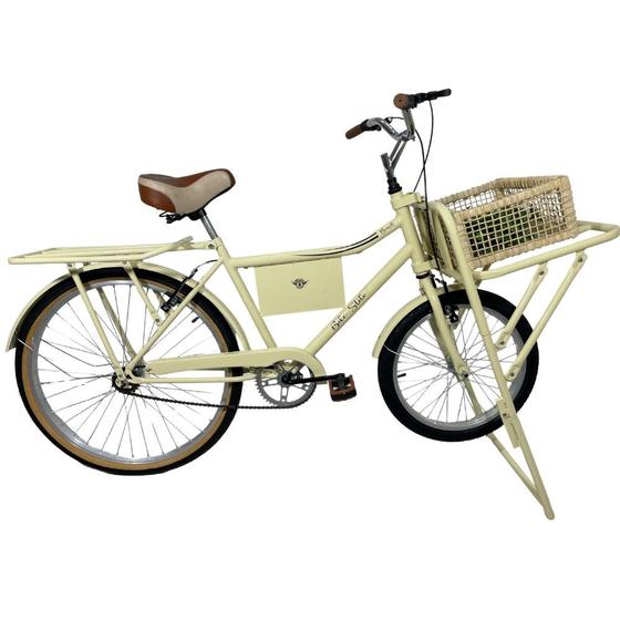 Bicicleta Carga Cargueira Bagageira Retrô Pesada Food Bege - BIKE STILO ...