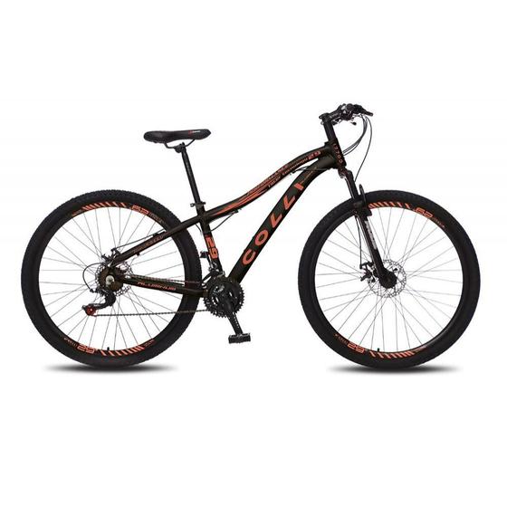 Bicicleta Colli Eudora em Alumínio Susp. Freio a Disco Cambio Shimano Preta/Laranja Aro 29 21V ...