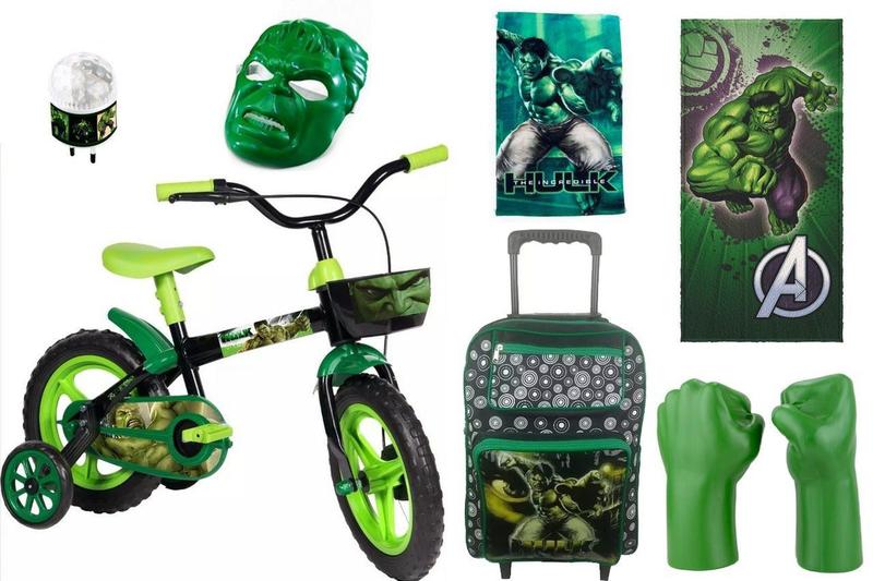 Bicicleta do Hulk Super Kit com 7 Itens - Exp - Bicicleta Infantil ...