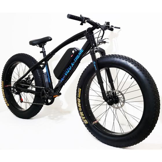 Bicicleta elétrica fat bike aro 26 vizu x-treme e-bike motor 500w ...