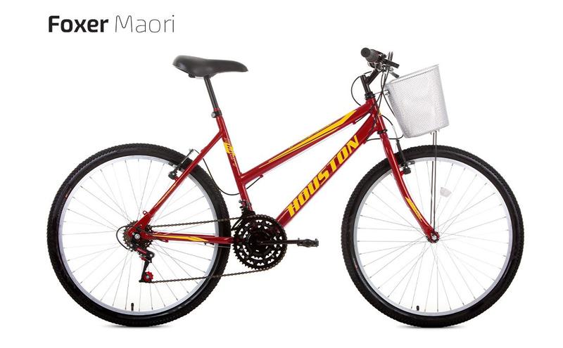 Bicicleta Houston Foxer Maori Aro 26 Freio V-Brake 21 Marchas com Cesto ...
