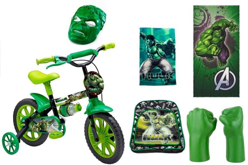 Bicicleta Infantil Aro 12 Hulk Com 6 Itens - Kall Bike - Bicicleta ...