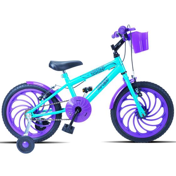 Bicicleta Infantil Aro 16 Com Cestinha e Rodinhas - FORSS - Bicicleta ...