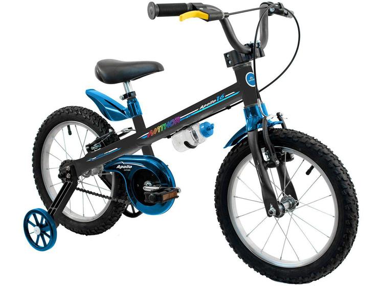 Bicicleta Infantil Aro 16 Nathor Apollo Preto - com Rodinhas Freio V ...