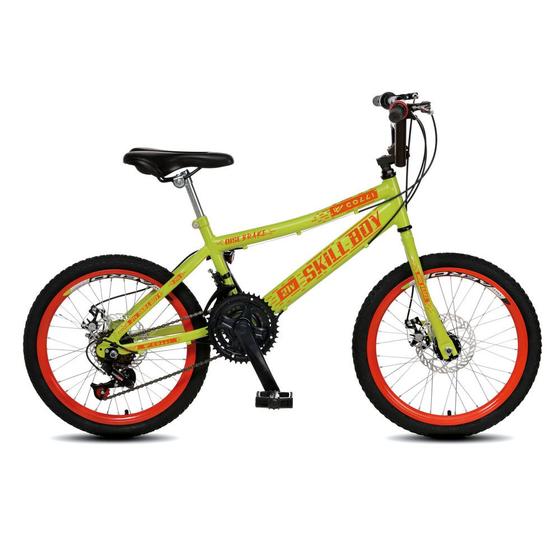 Bicicleta Infantil Masculina Aro 20 Skil Boy freio disco 21 marcha ...