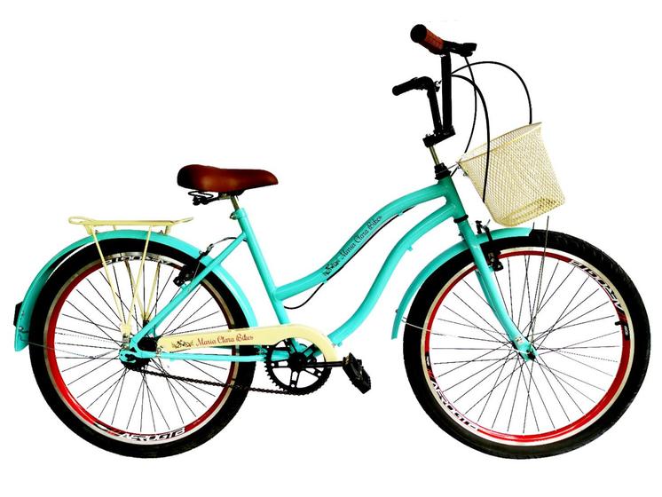 Bicicleta retrô feminina aro 26 com cesta sem marcha tiffany - Maria ...