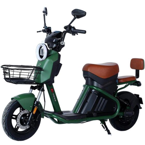 Bicicleta Scooter Elétrica Autopropelida 1000W E-Trek Duos Verde - Moto ...