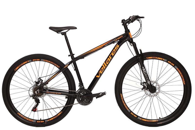 Bicicleta V90 Bike Aro 29 Quadro 17 Shimano 21 Marchas Preto/Laranja ...