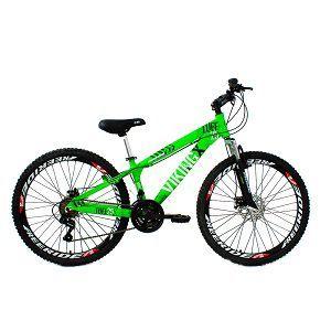 Bicicleta Viking X TUFF25 Freeride Aro 26 Freio a Disco 21 Velocidades Cambios Shimano Verde ...