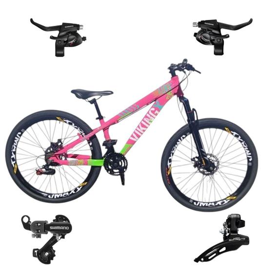 Bicicleta Vikingx Tuff 25 Aro 26 Aluminio 24v Cambios Shimano Freio ...
