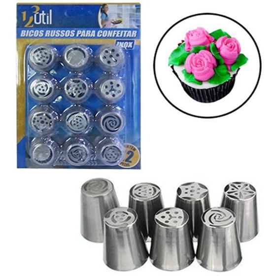 Bico Confeiteiro Russo Em Metal - Jogo Com 12 Peças - 123 Util - Bicos ...