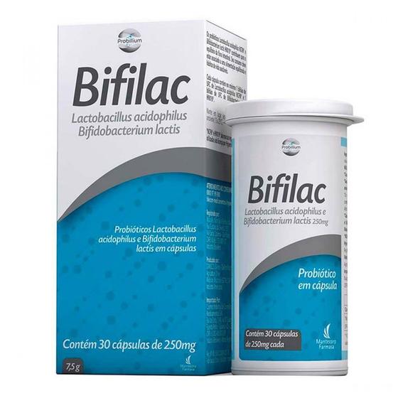 Bifilac Probiótico 250mg c/30 Cápsulas - Lactobacilos - Magazine Luiza