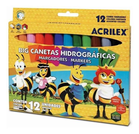 Big Canetas Hidrográficas Acrilex C/12 Cores - Caneta - Magazine Luiza