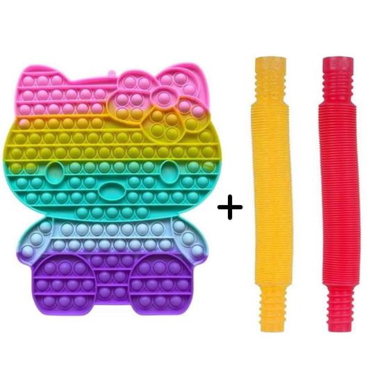 Big Popit Hello Kitty + 2 Pop Tube Fidget Toy - Clube de Mães - Pop It ...