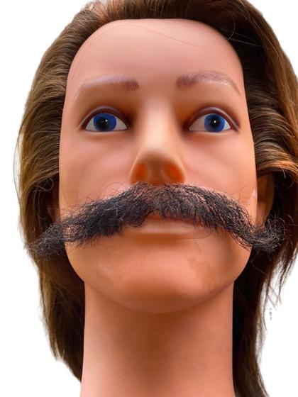 Bigode Postiço Preto Cabelo Natural Realista- Implantado fio - Lynx ...