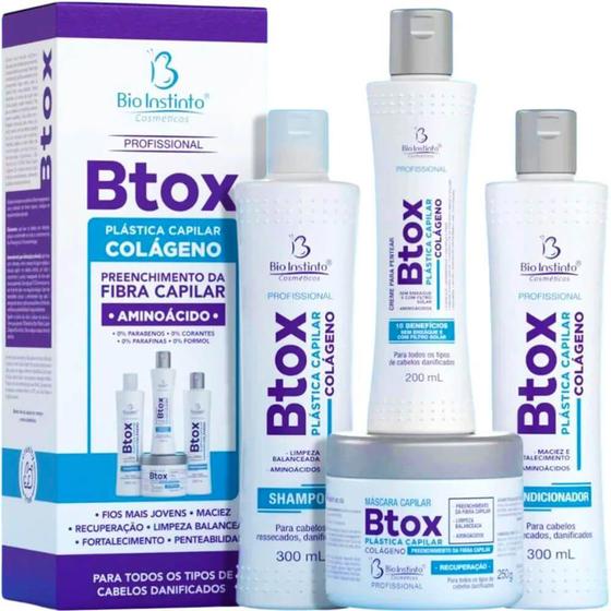 Bio Instinto Btox Plástica Capilar - Kit Colágeno Capilar Cabelos ...