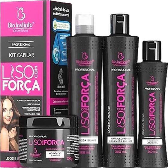 Bio Instinto Liso com Força - Kit para Cabelos Lisos e Enfraquecidos (4 ...