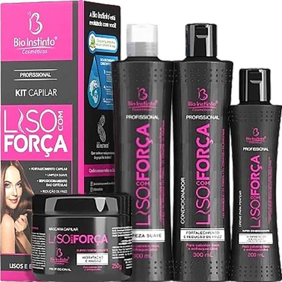 Bio Instinto Liso com Força - Kit para Cabelos Lisos e Enfraquecidos (4 ...