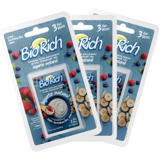 Bio Rich Fermento Lácteo 3 Cartelas C/3 Sachês(= 9 Sachês) - Chr.Hansen ...
