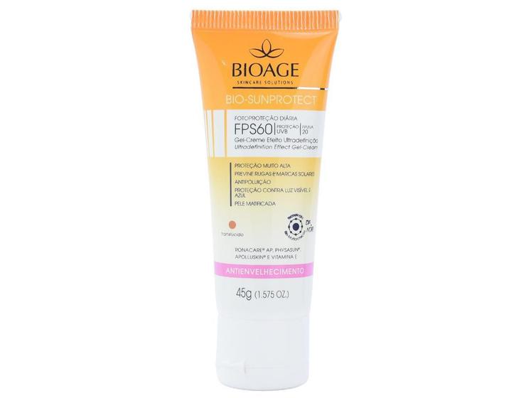 Bio Sun Protect Fps 60 Translucido Anti Idade Toque Seco 45G - Bioage ...