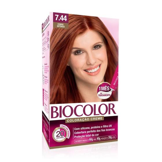 Biocolor 7.44 Louro Acobreado Mini Kit - Tinta de Cabelo - Magazine Luiza