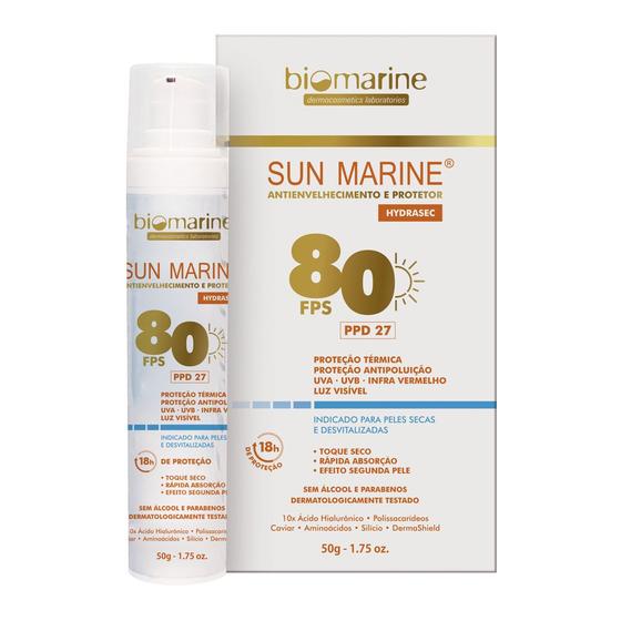 Biomarine Protetor Solar 18 Horas Protecao Sun Marine FPS 80 50g ...
