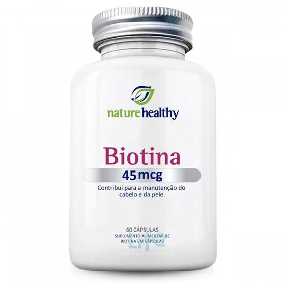 Biotina 45 mcg - 60 cápsulas - NATURE HEALTHY - Biotina - Magazine Luiza