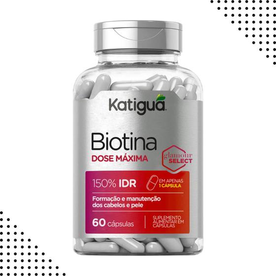 Biotina 60caps 500mg Crescimento Cabelos e Unhas - Katigua - Biotina ...