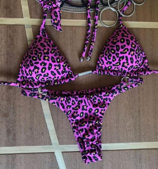 biquini oncinha rosa, sutiã cortininha e calcinha marquinha - Ozana ...