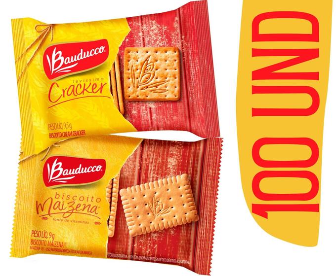Biscoito Bauducco Sachê Cream Cracker + Maizena 100 unidades - Biscoito ...