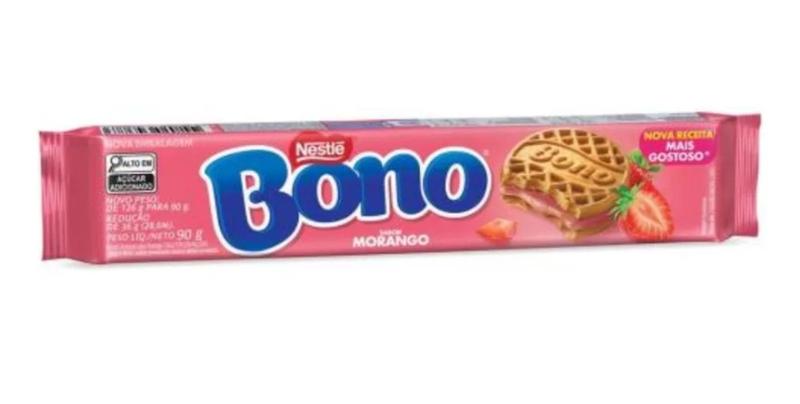 Biscoito Bolacha Recheado Recheio Morango Bono 90g - Biscoito / Bolacha ...