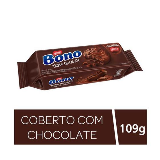 Biscoito Bono Recheado com Cobertura de Chocolate NESTLÉ 109g ...