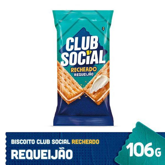 Biscoito Club Social Integral Recheado sabor Requeijão 106g - Biscoito ...
