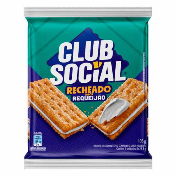 Biscoito Club Social Recheado Requeijao 106g - Mondelez - Biscoito ...