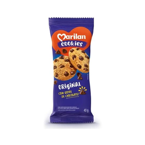 Biscoito Cookies Original Com Gotas Chocolate 40g - Marilan - Cookies ...