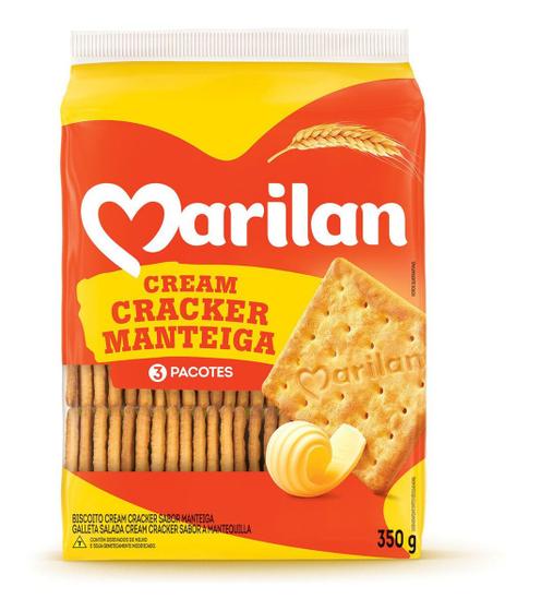 Biscoito Cream Cracker Manteiga Marilan Pacote 350g - Biscoito ...