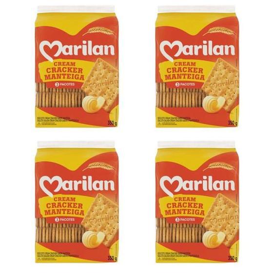 Biscoito Cream Cracker Sabor de Manteiga Marilan Kit 1400g - Biscoito ...