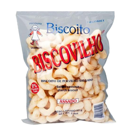 Biscoito de Polvilho Salgado - 80G cada - Fardo com 20 unidades - Biscovilho - Biscoito Salgado ...