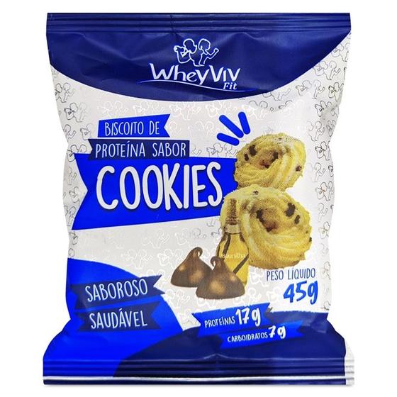 Biscoito De Proteina - Cookies 45g Wheyviv Fit caixa com 12 unidades ...
