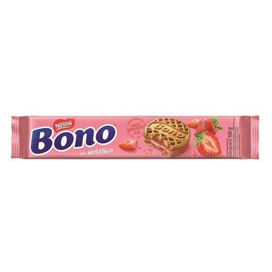 Biscoito Nestlé Bono Recheado Morango 100g Embalagem com 66 Unidades ...