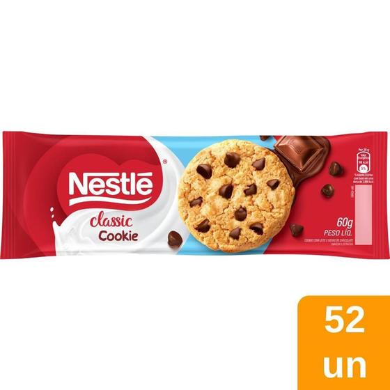 Biscoito Nestlé Cookies Classic Baunilha, Gotas de Chocolate, 60g ...