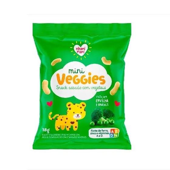 Biscoito Nhami Mami Mini Veggie Snack Ervilha e Brócolis 18g - Biscoito ...