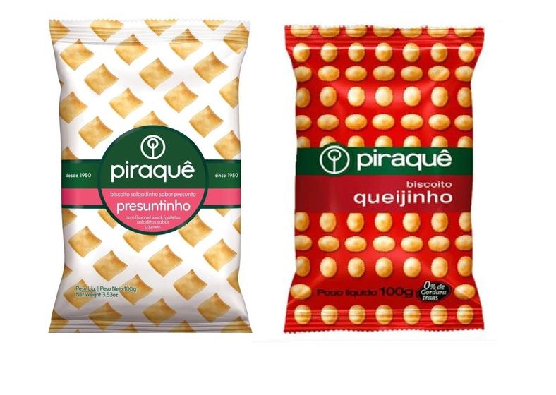 Biscoito Piraquê Salgadinho Sabores variados - 100g-Kit 40un - Piraque ...