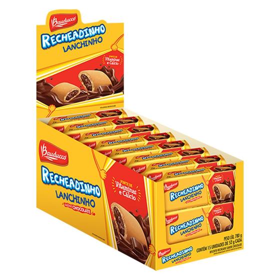 Biscoito Recheadinho Chocolate 52g c/15 - Bauducco - Biscoito / Bolacha ...