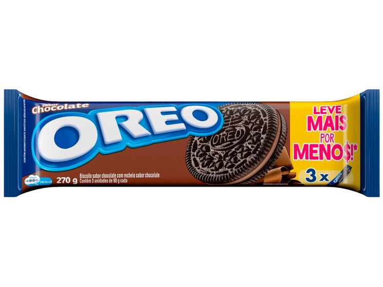 Biscoito Recheado Chocolate Oreo 90g Cada - 3 Unidades - Biscoito ...